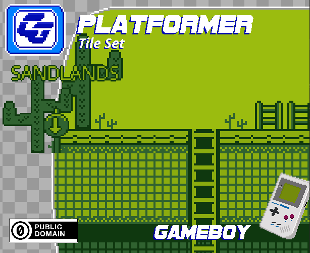 PLATFORMER Assets Tile Set 'Sandlands' GB by chasersgaming