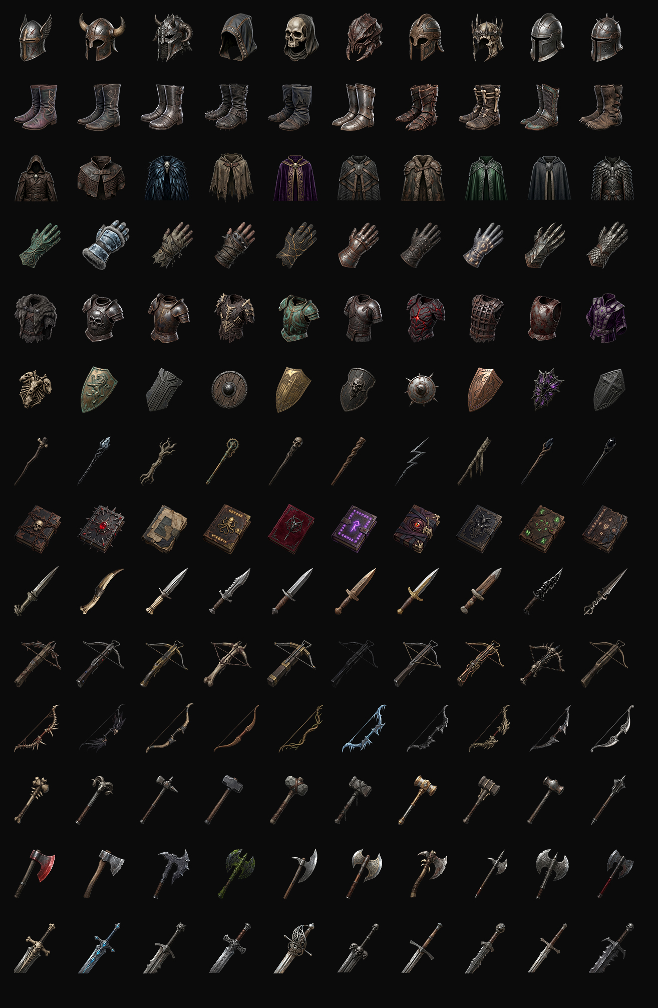 Dark Fantasy RPG Icon Collection - PNG by ZSS Game Lab