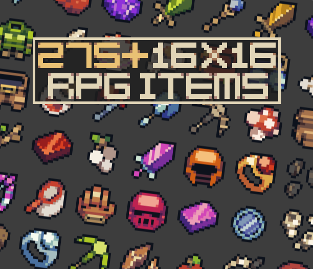275+ 16x16 RPG Items by RunninBlood