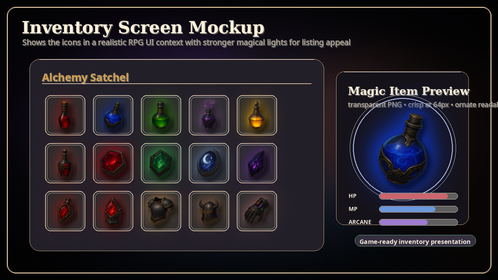Dark Fantasy Inventory Icons Bundle - itch.io