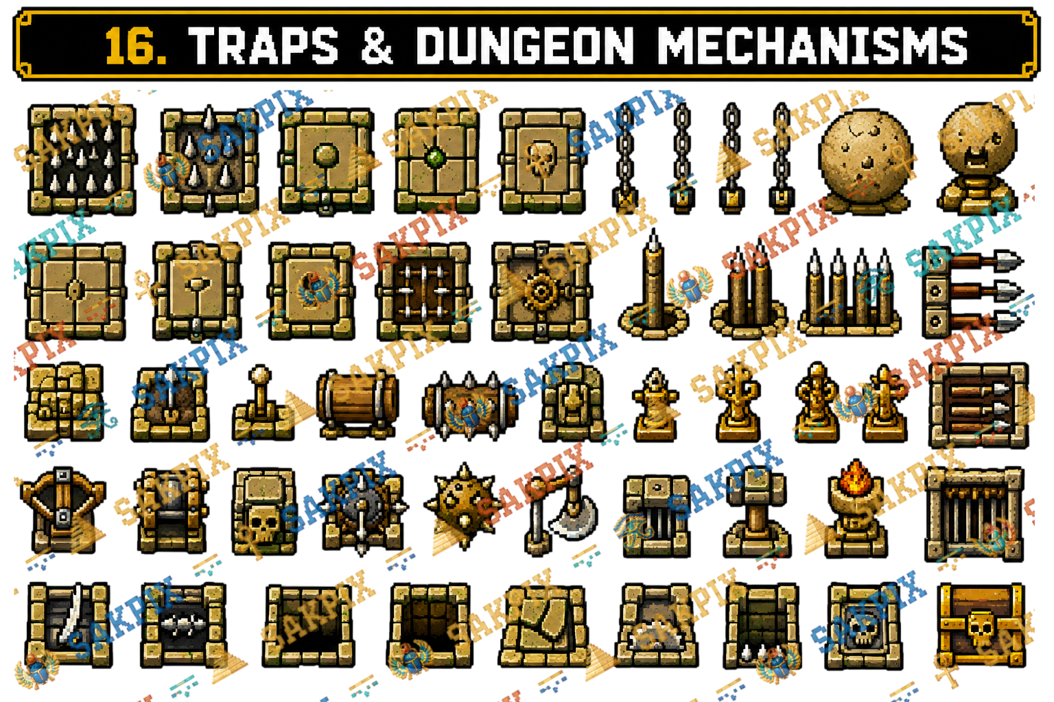 Ancient Egypt Megapack – Modular Pixel Art Tileset & Props Collection ...