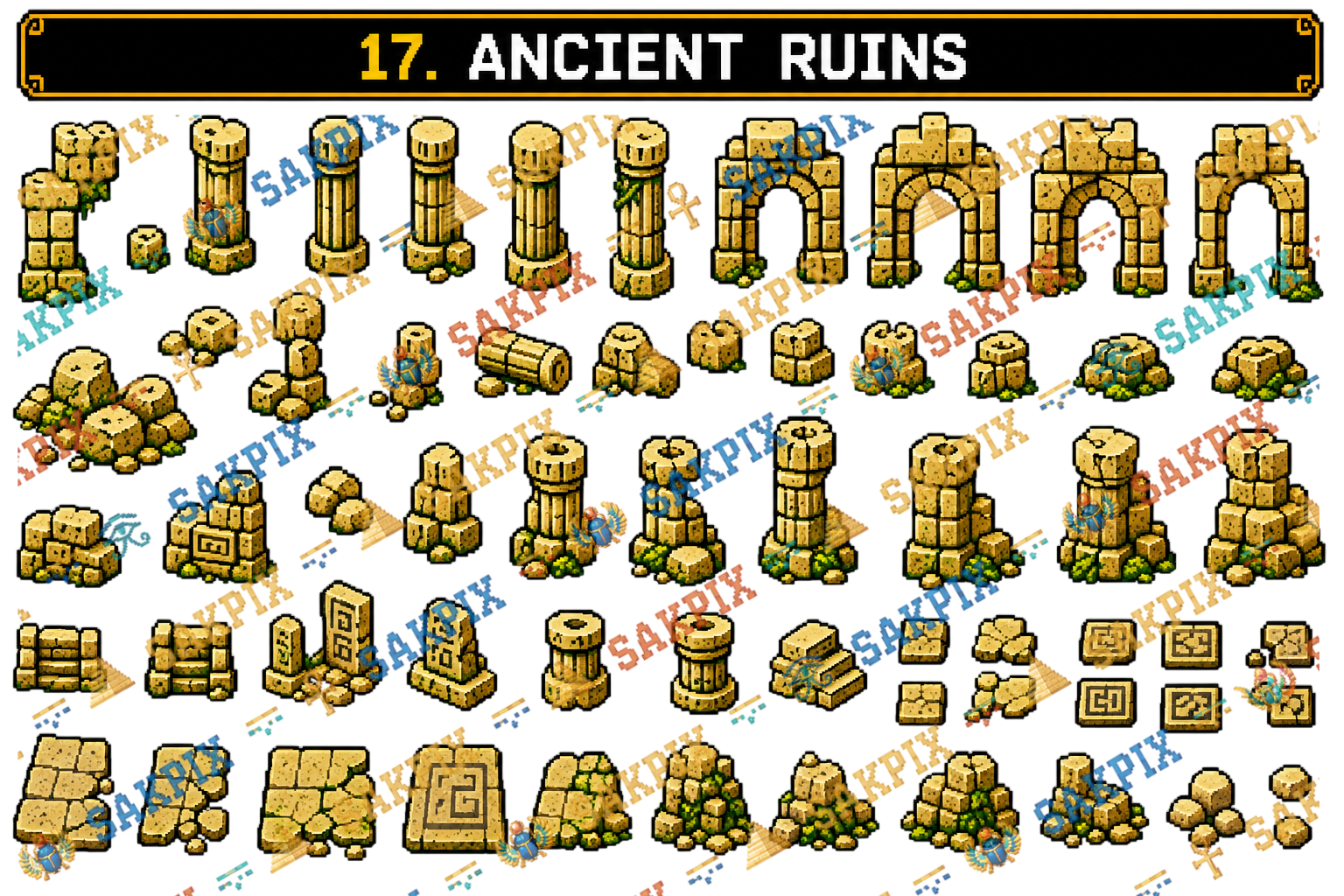 Ancient Egypt Megapack – Modular Pixel Art Tileset & Props Collection ...