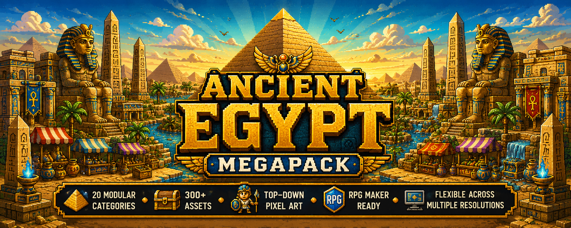 Ancient Egypt Megapack – Modular Pixel Art Tileset & Props Collection ...