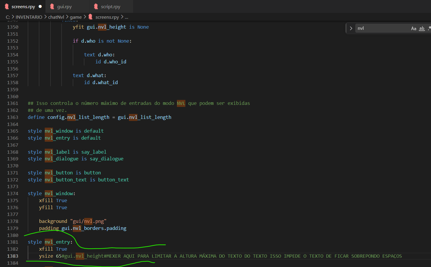 Bug do texto e do tamanho das letras resolvido - Chat sim para o Ren'py ...