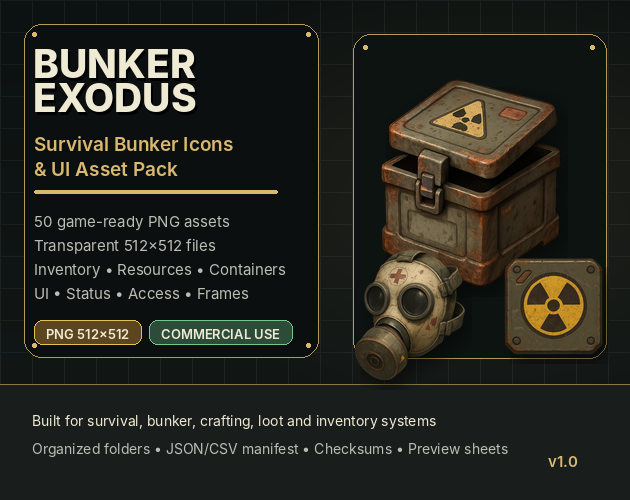Bunker Exodus is Live — 50 Survival Bunker Icons & UI Assets - Bunker ...