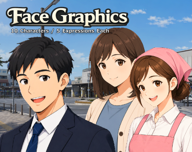 FG11 — 50 Face Graphics (PNG) by Pixel Material Studio