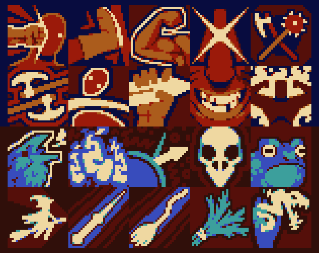 100 Pixel Art Ability Icons #12 (Barbarian, Witch) by MedievalMore