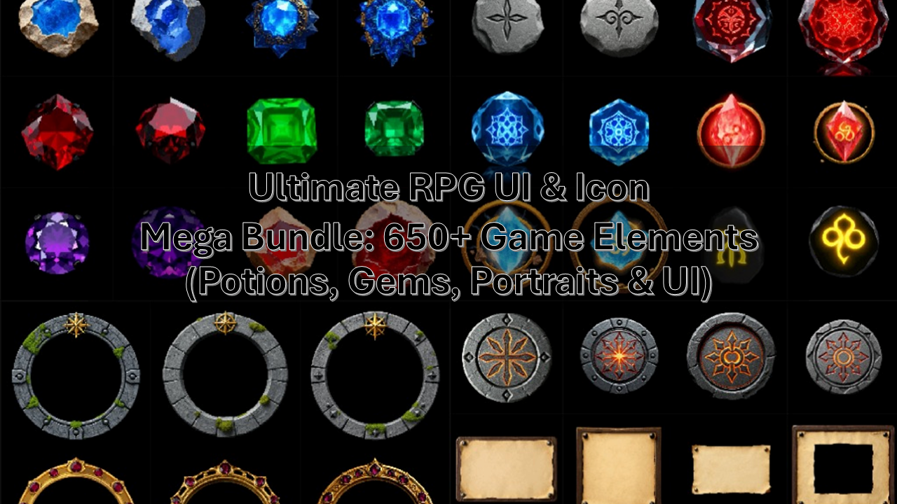 Ultimate RPG UI & Icon Mega Bundle: 650+ Game Elements (Potions, Gems ...