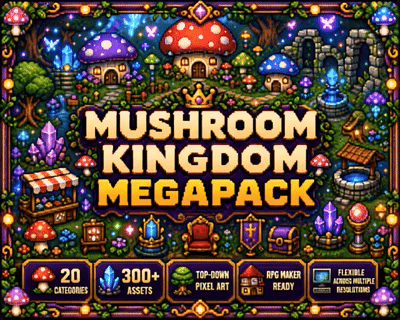 Mushroom Kingdom Megapack – Fantasy Forest & Magical Village Pixel Art ...