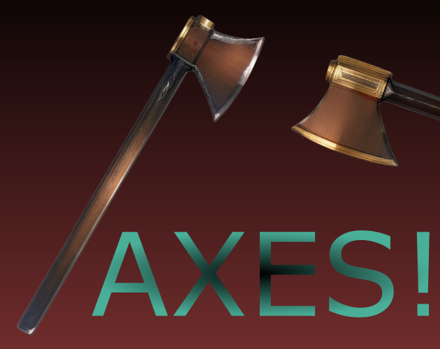 9 fantasy axes (: by NeonGlitch