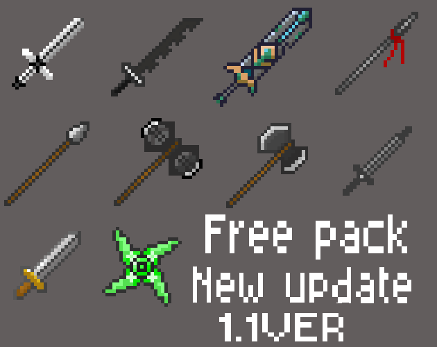 New Update: Free Weapon Pack V1.1 - [CONSTANT UPDATE] 32x32 Free Pixel ...