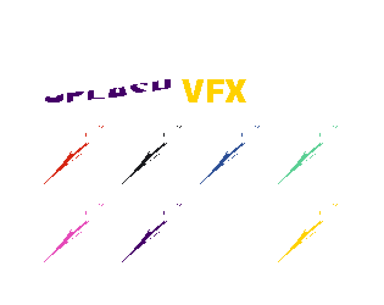 Pixel Art Slash Animation VFX - 8 colors by Met.Pxl