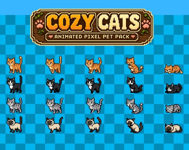 Cozy Cats – Animated Pixel Pet Pack by MutterPixel Studio