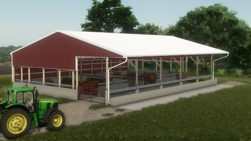 FS25 Bedpack Cattle Shed by CM² Modding
