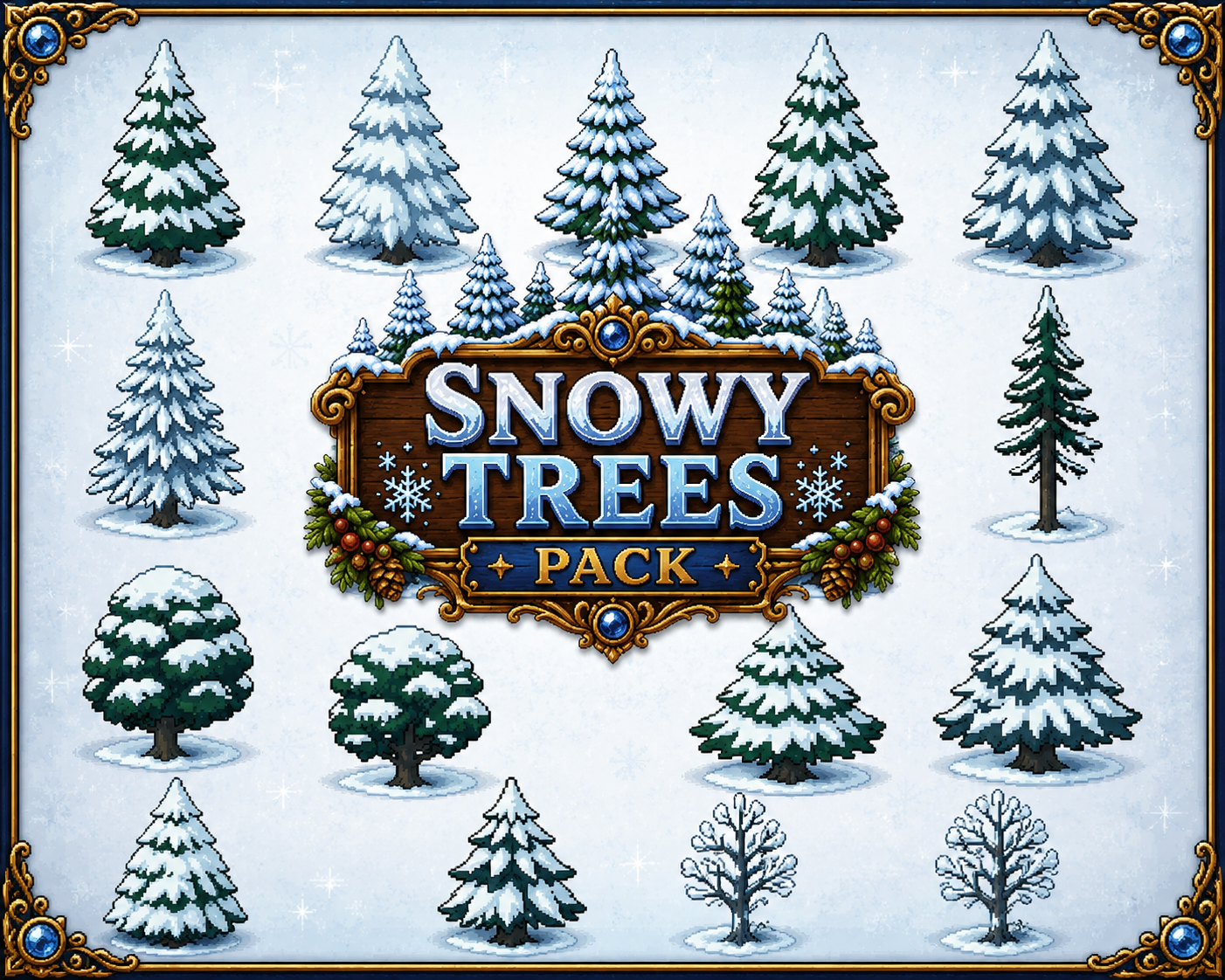 Snowy Trees Pack – Pixel Art Assets by MutterPixel Studio