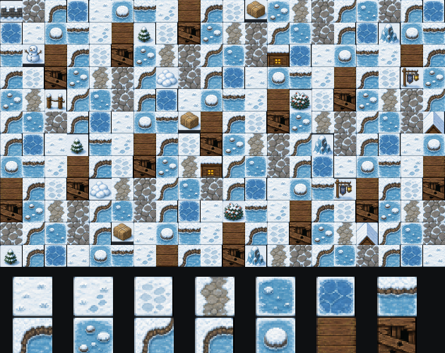Snowbound Village Pixel Tileset Pack by godboyhappy