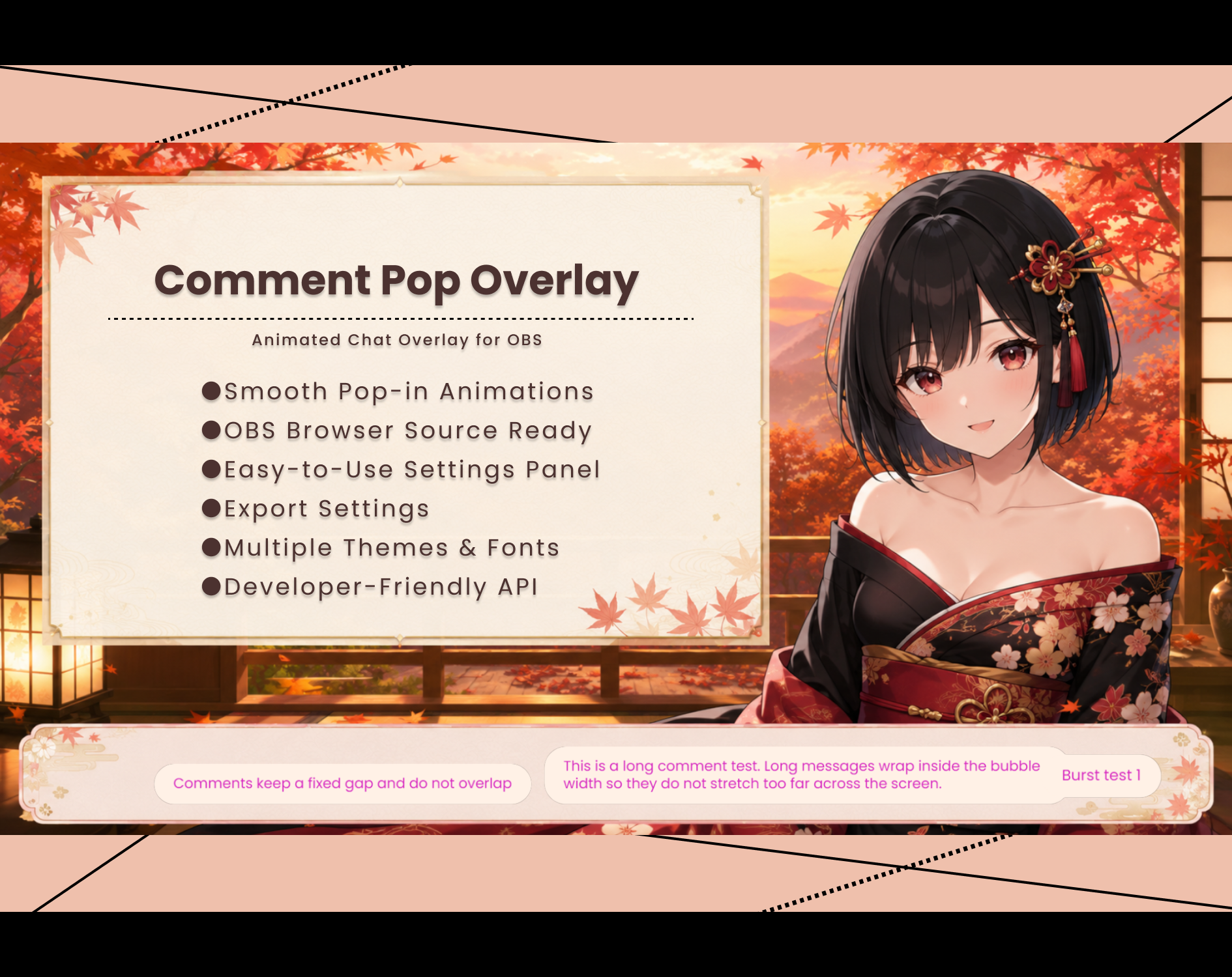 Comment Pop Overlay – Animated Chat Overlay for OBS by Mel_desu