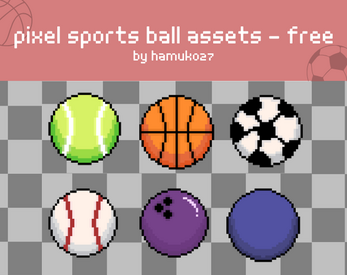 Pixel Sports Ball Assets - Free by hamu