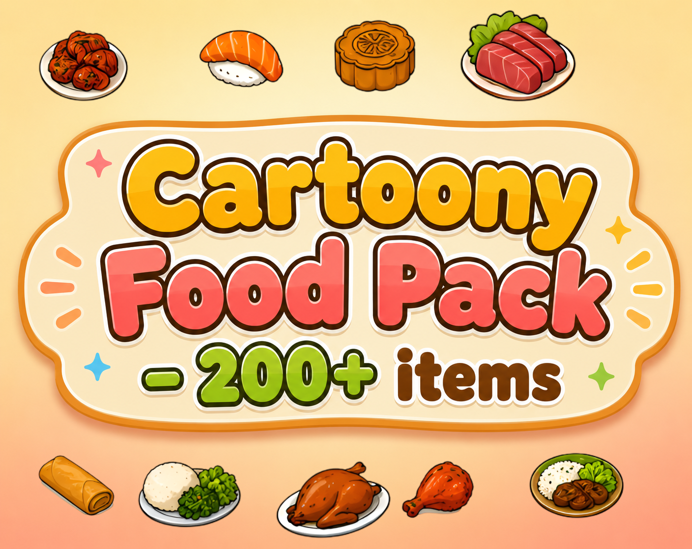 Cartoony Food Pack - 200+ items by Coffee Beans Studio