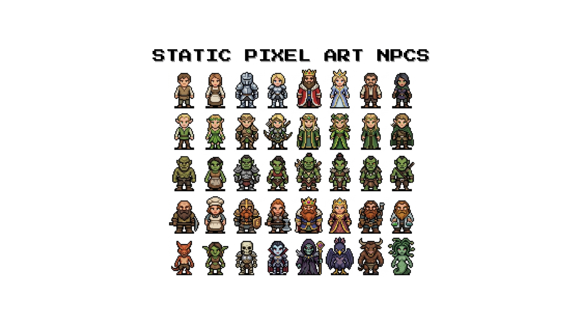 440x Static NPCs Pack Pixel Art Characters by CheesePixel