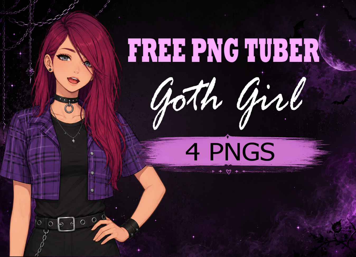 PNG TUBER Goth Girl by NekoPix