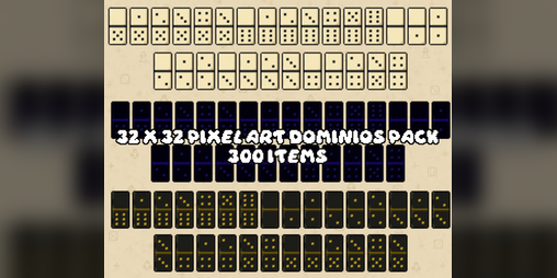 32 X 32 Pixel Art Dominos - 300 + Items by Coffee Beans Studio