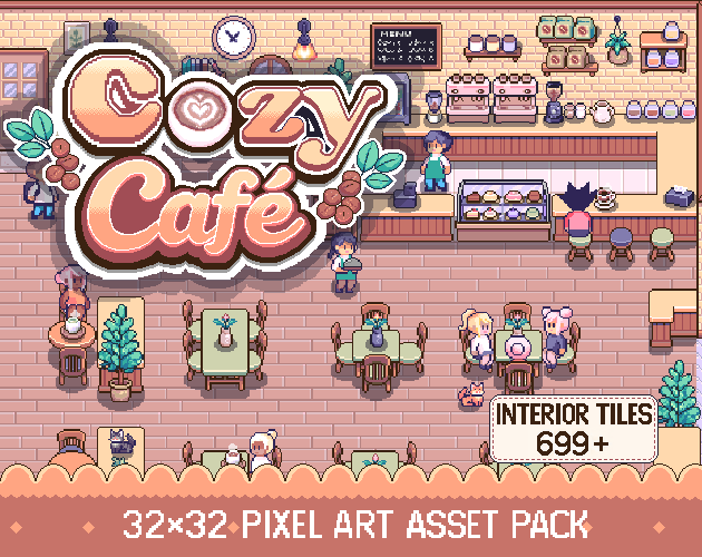 Cozy Cafe Interior is Out! ☕ - Cozy Cafe Interior – 32×32 Pixel Art ...