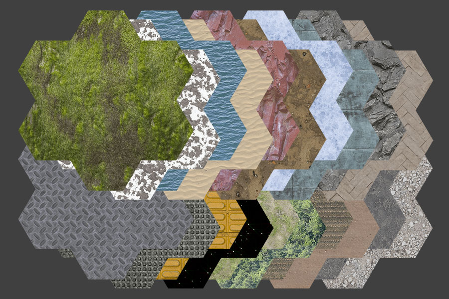 Fluids and Metals - Hex World: Realistic Hex Textures for Maps by deepomega