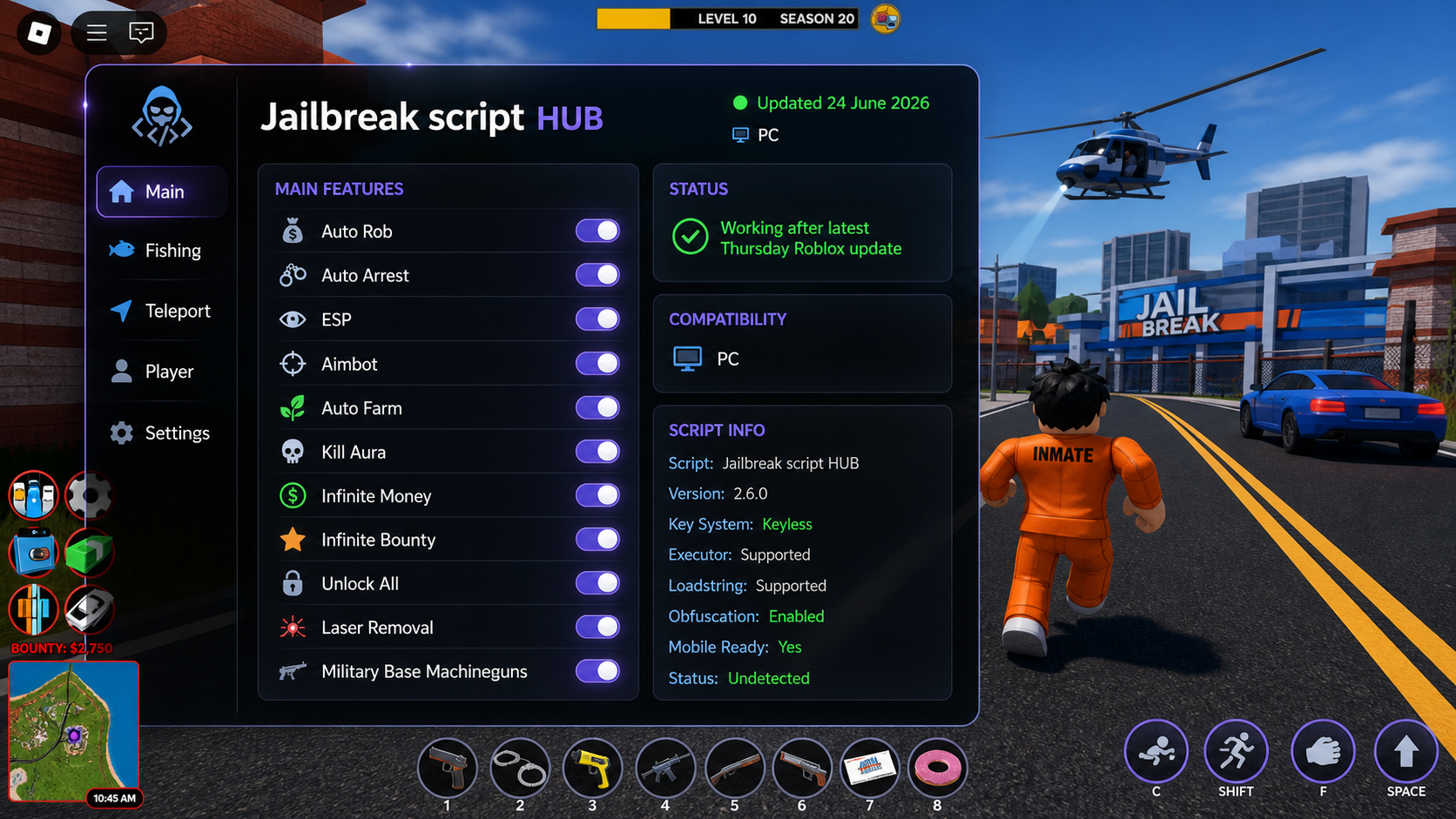 [KEYLESS] Jailbreak Script Hub | AUTO ROB & ESP - itch.io