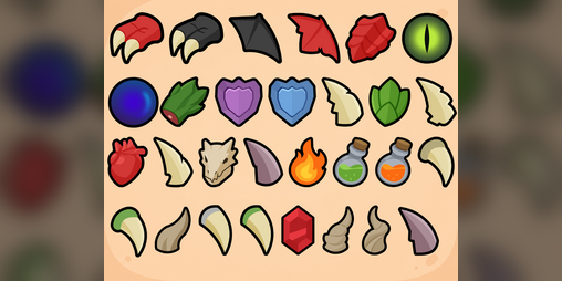 Mob Drops - Dragon & Reptiles - 100+ Items by Coffee Beans Studio