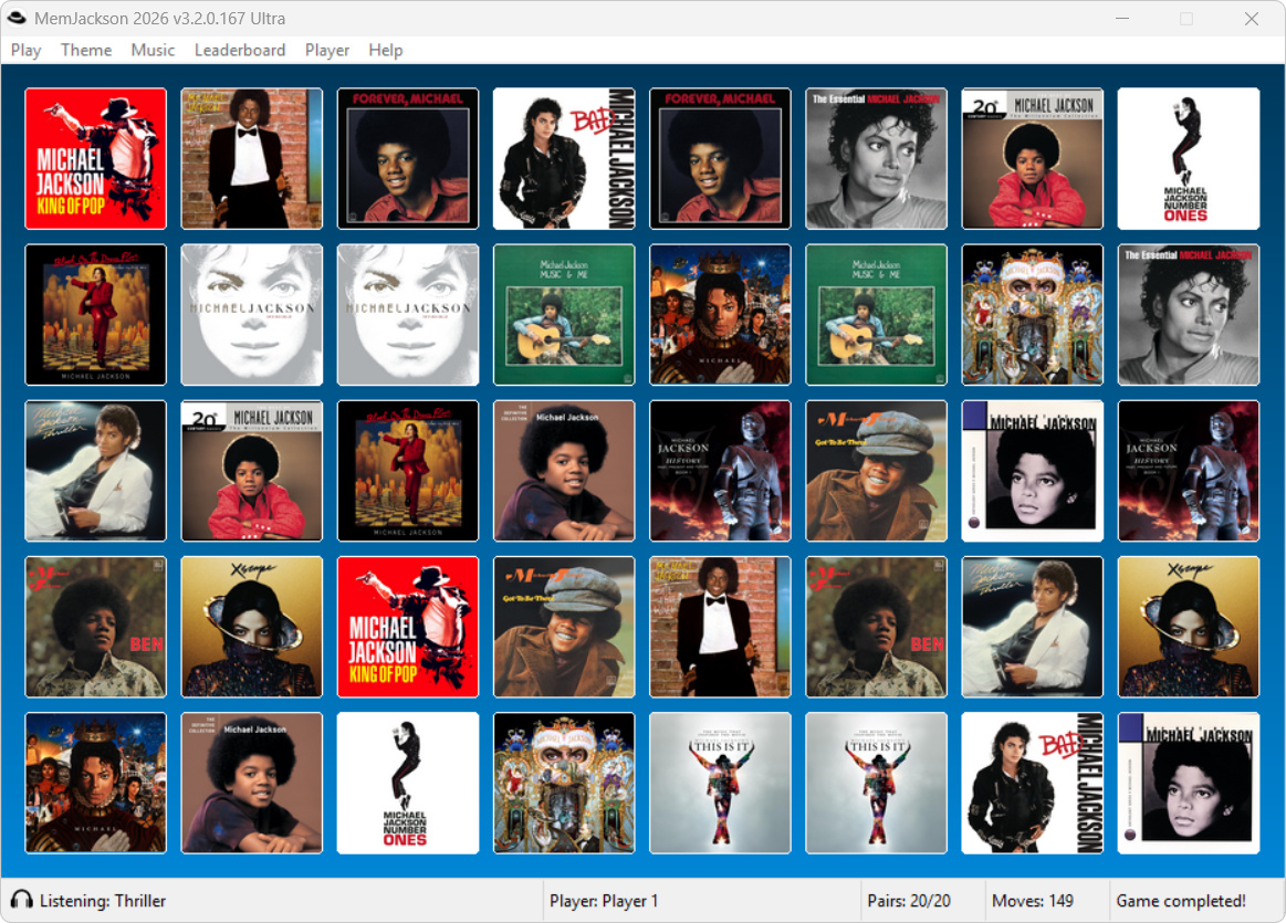 MemJackson - A memory style puzzle game to find the covers of Michael ...