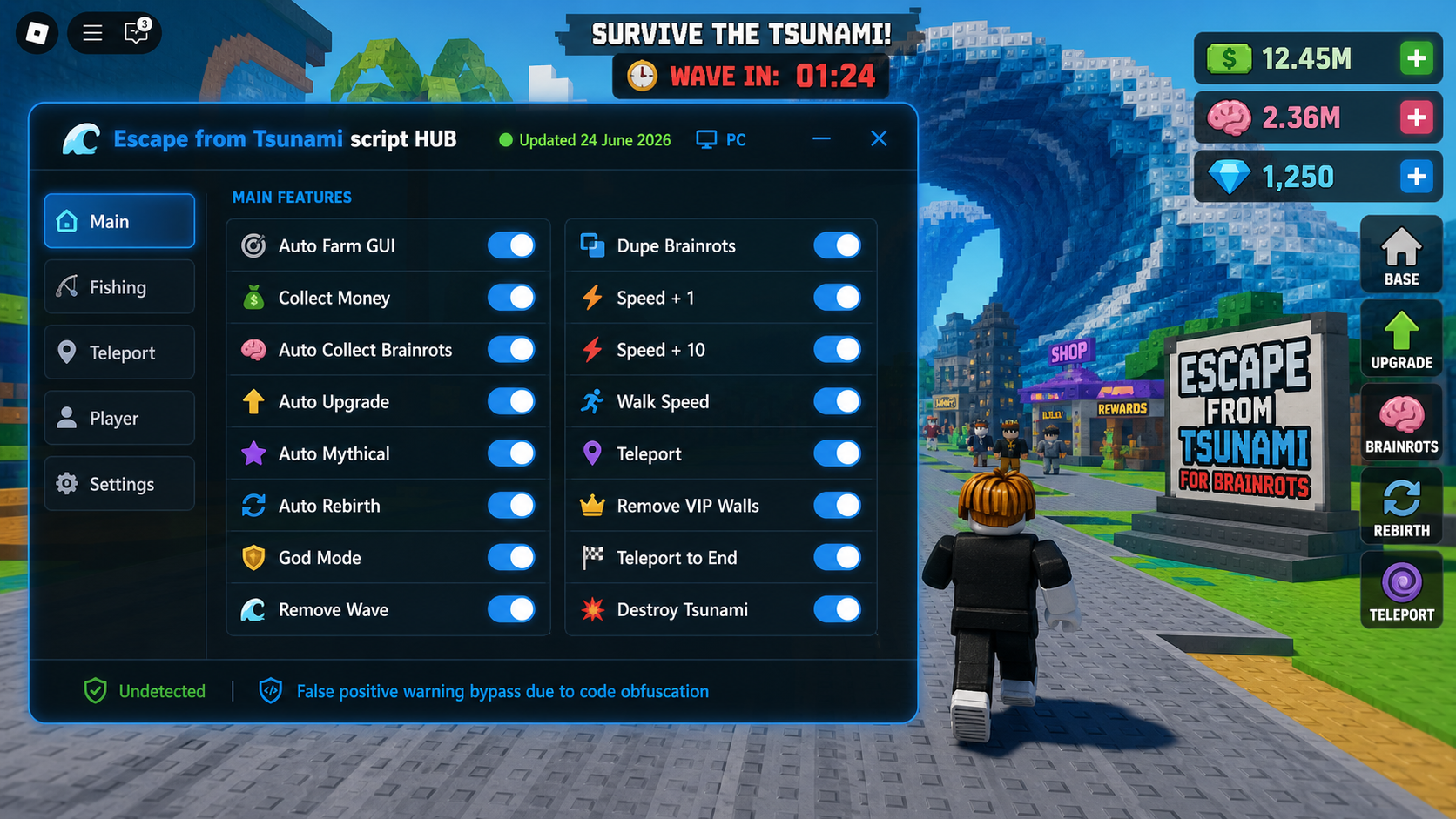 Escape Tsunami For Brainrots Script [NO KEY] | Auto Farm GUI - itch.io