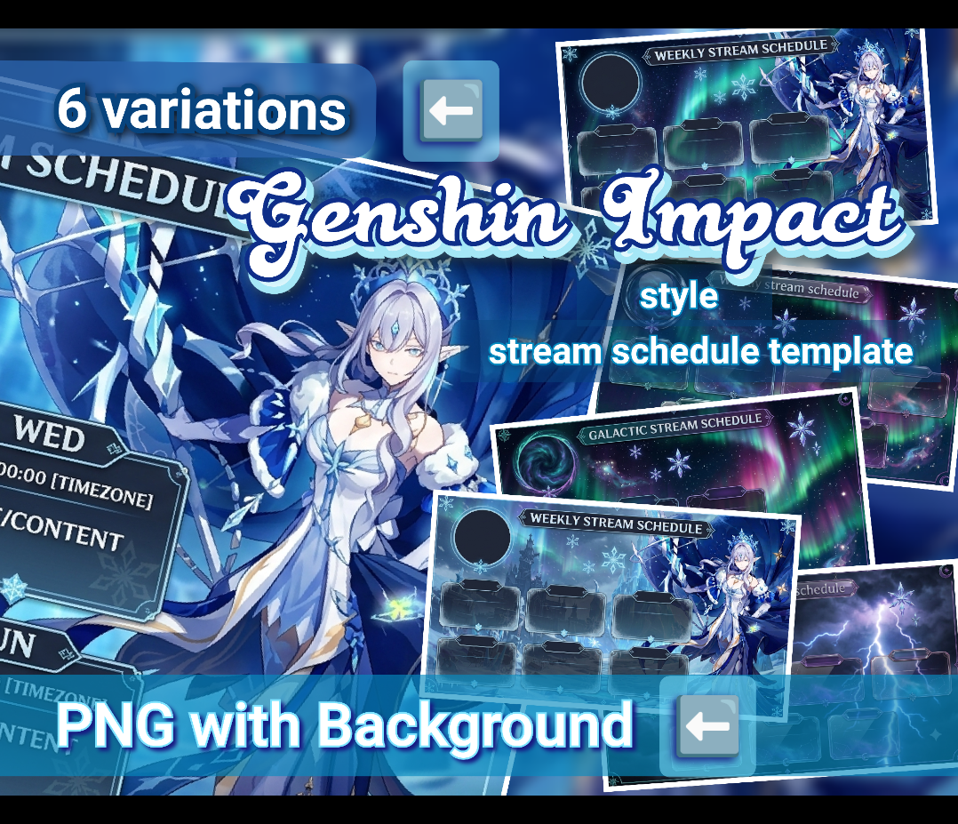 Genshin Impact Tsaritsa Snezhnaya Style Stream Schedule Template for ...