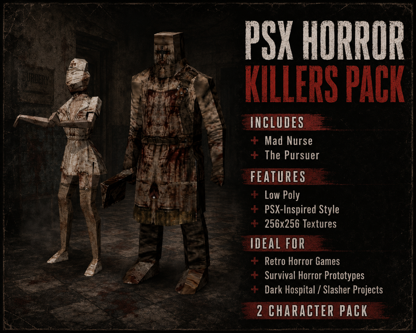 PSX Horror Killers Pack - Mad Nurse & The Pursuer by ultraviolence