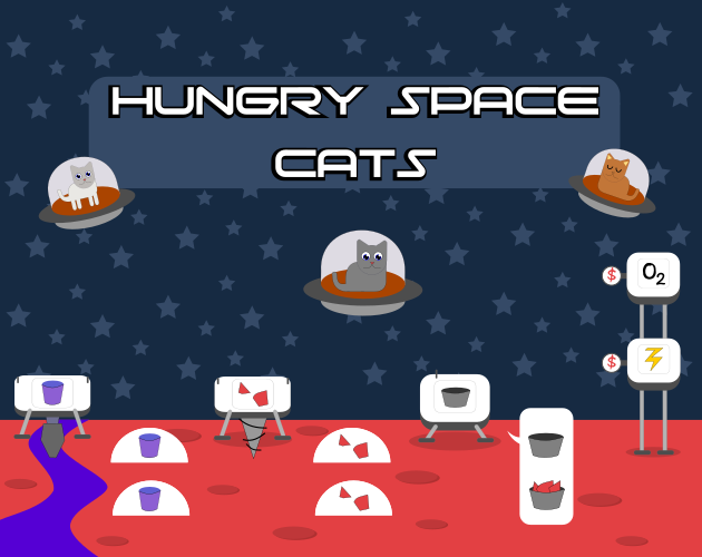 Hungry Space Cats by Lelo Strzal