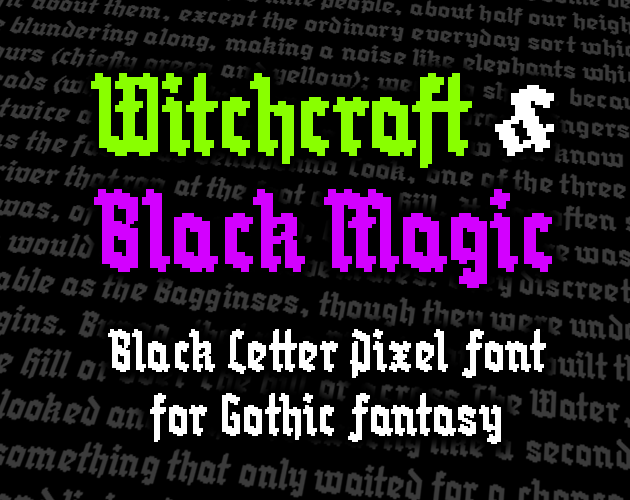 Witchcraft & Black Magic - Gothic Pixel Font by Insanus