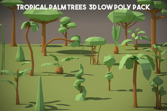 Free Tropical Palm Tree 3D Low Poly Pack by Free Game Assets (GUI ...