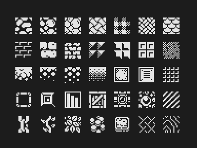 1-Bit Patterns and Tiles by piiixl