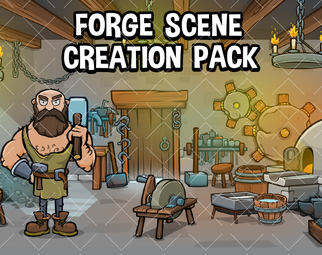 Forge scene creation pack by Robert Brooks - gamedeveloperstudio.com