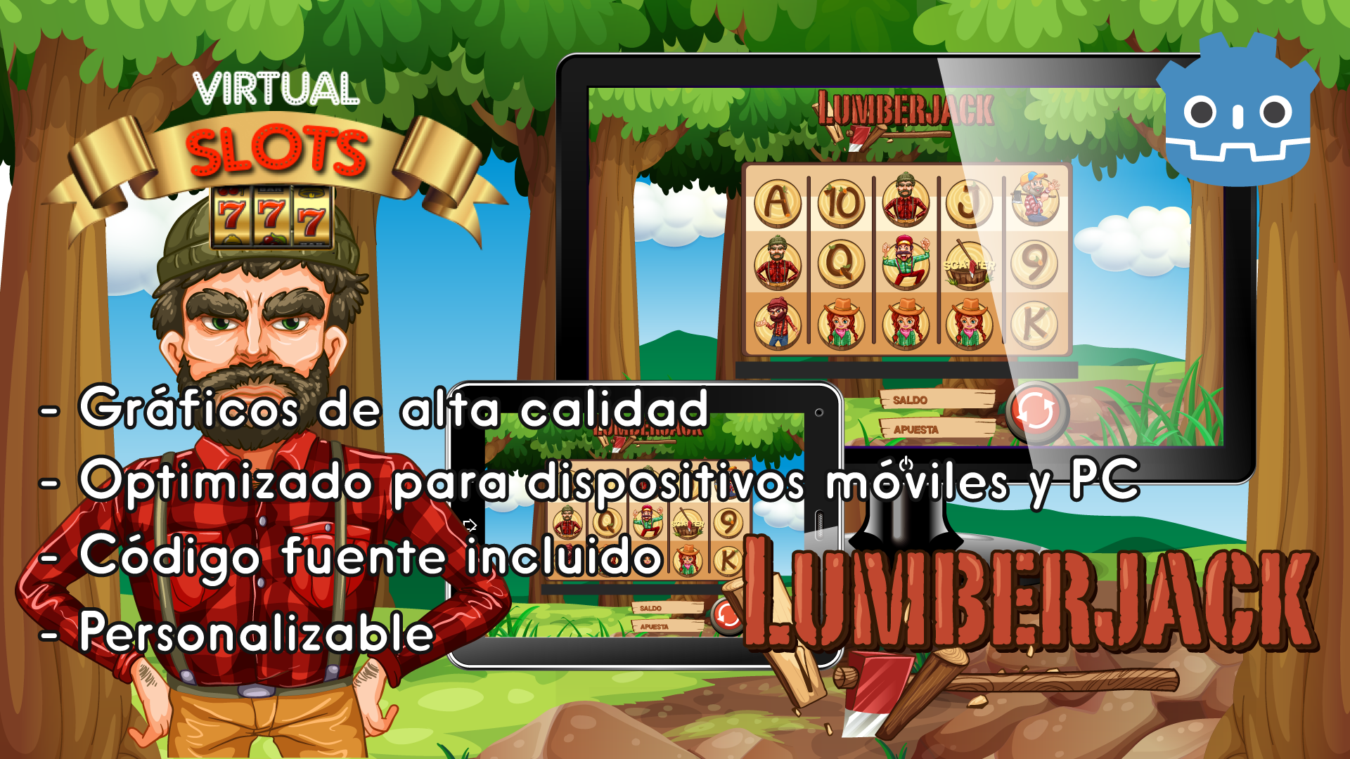 🎰 Slot Machine Lumberjack Casino v1.2 Reborn (Godot/Unity Assets) by ...