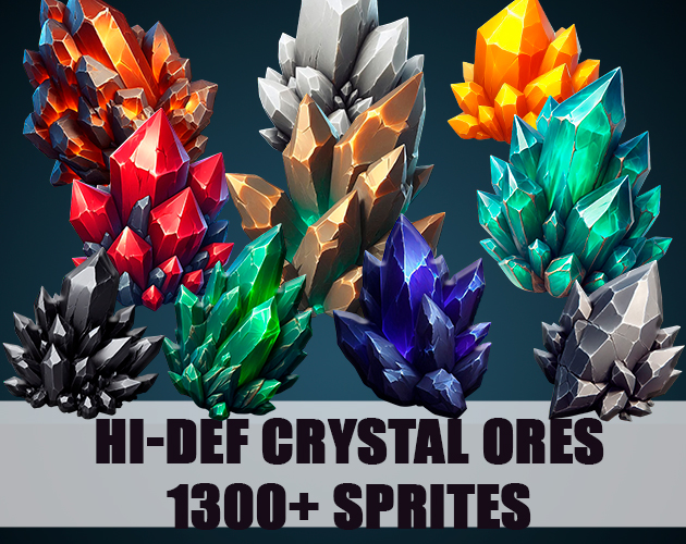 Hi-Def Crystal Ore Pack 1 - 1300+ Sprites by FortressSide