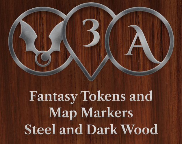 Fantasy Tokens and Map Markers - Steel and Dark Wood (VTT) by Lazarus
