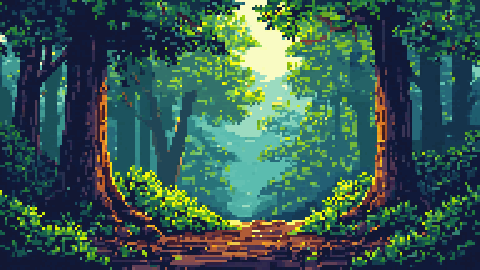 "Deep Forest" | Free Pixel Art Side Scroller Background by PIXEL_1992