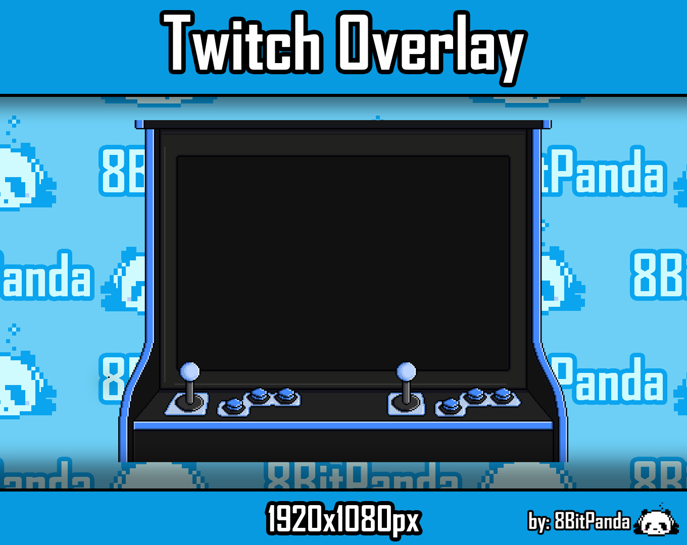Retro Arcade Twitch Overlay: Blue (1920x1080.png) by EightBitPanda