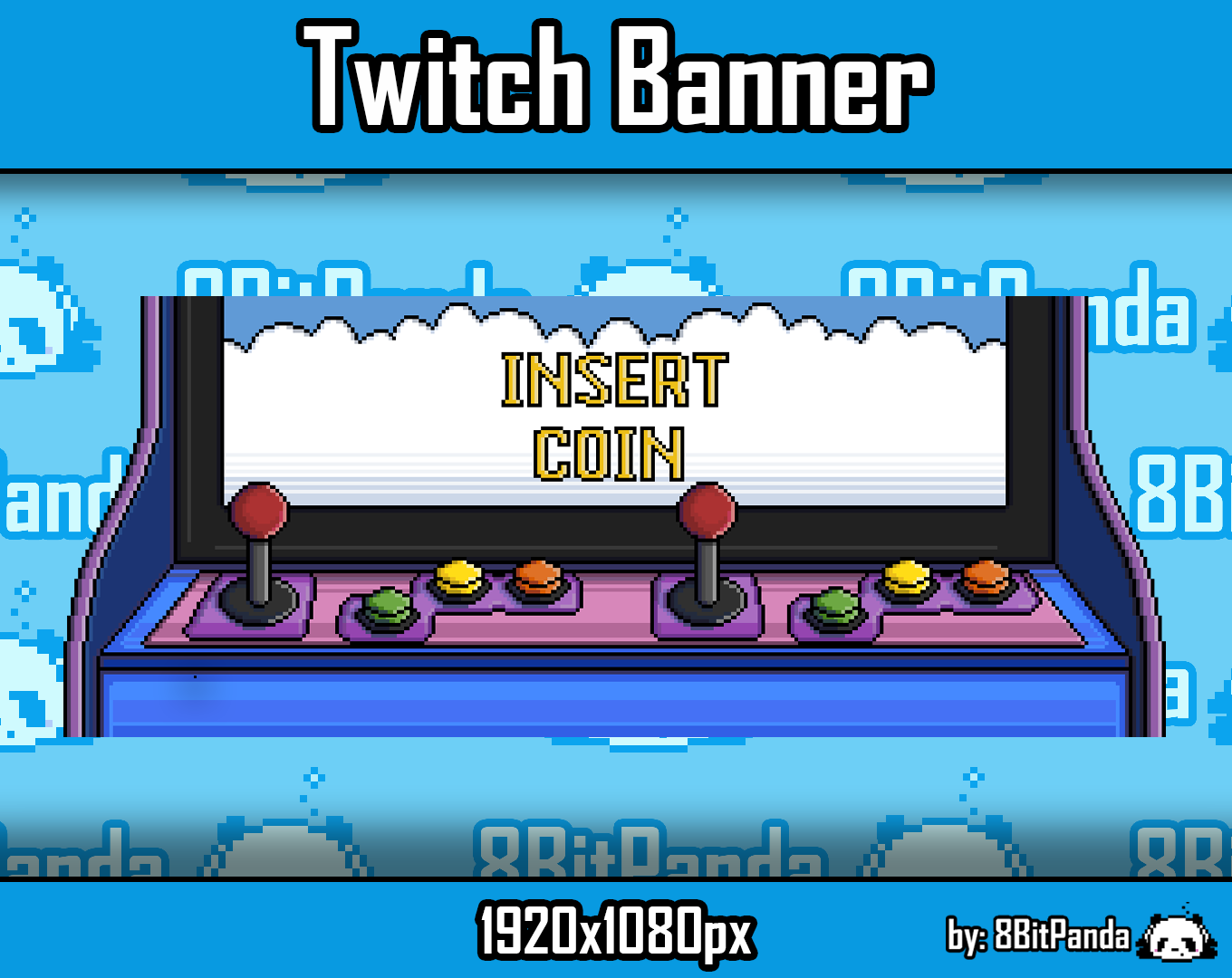 Twitch Banner Arcade Style (1200x480px) by EightBitPanda
