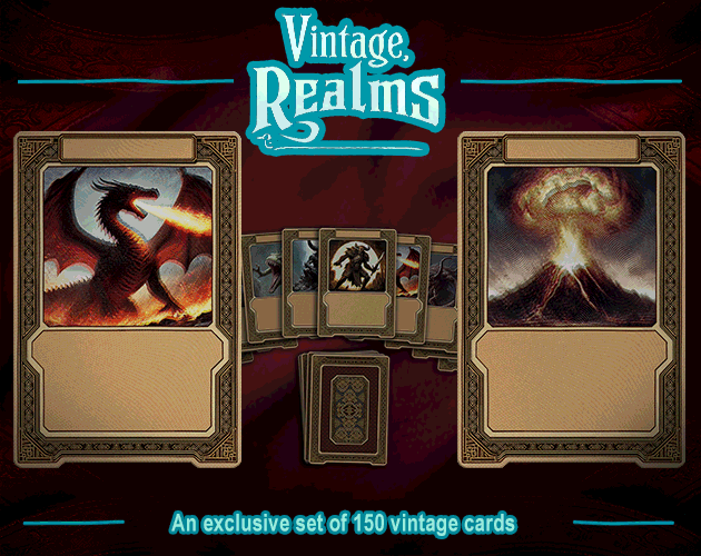 Vintage Realms: 150 Fantasy Cards by Barely_Games