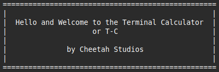 Terminal Calculator by Cheetah Studios