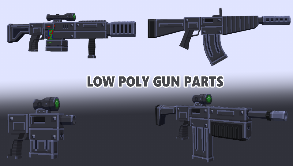 Low Poly Gun Parts by alarric