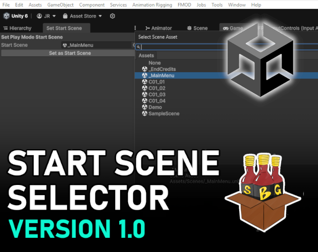 Start Scene Selector v1.0 | Unity Editor Tool by Sauce Box Games