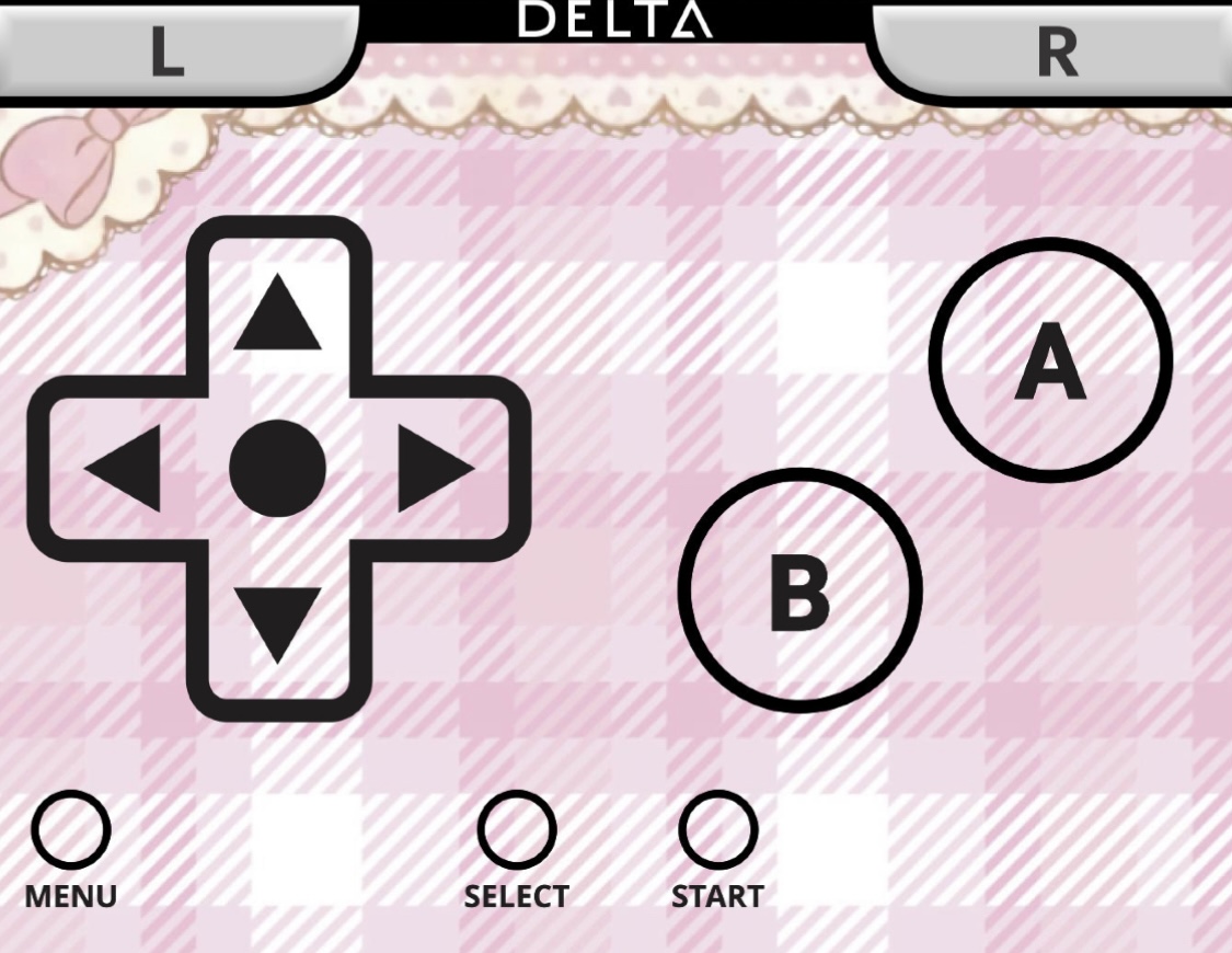 Pink Plaid♡Delta Emulator GBA Skin by Artie